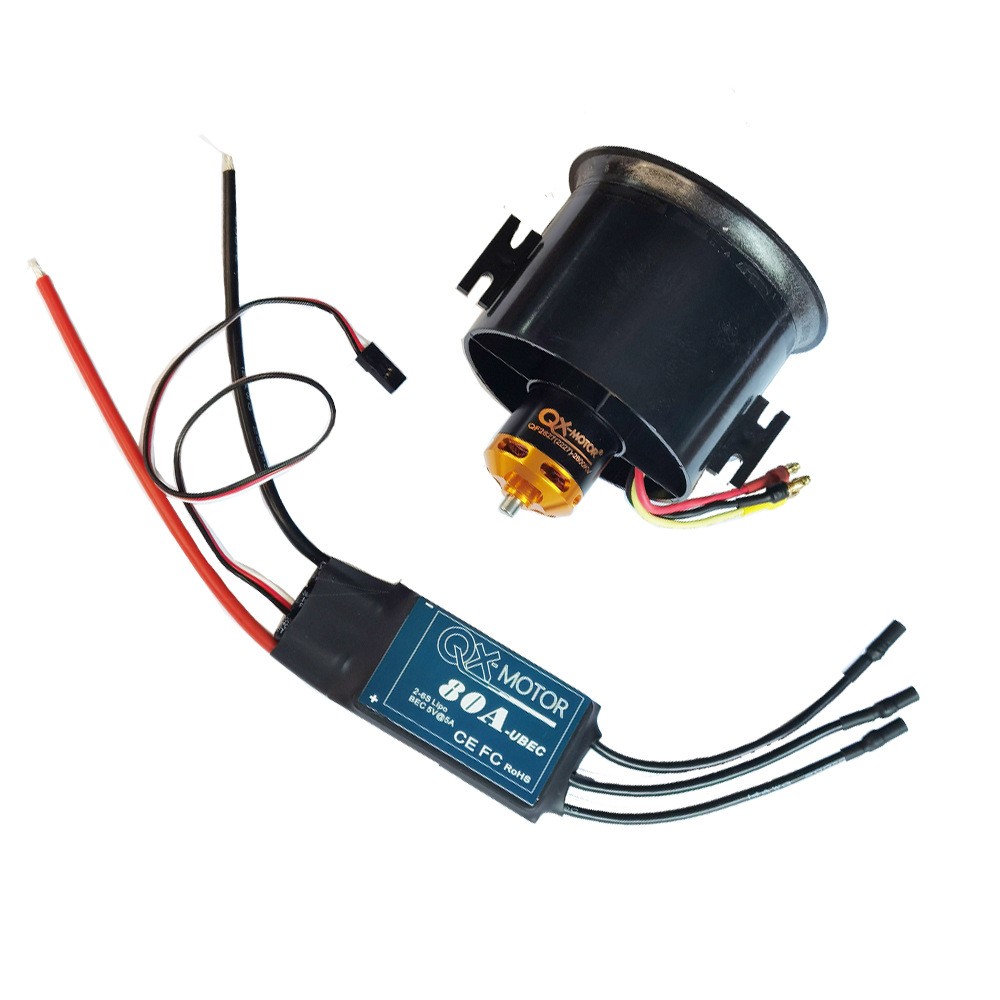 70mm EDF 2827 Brushless Motor set with 80A ESC - QX-MOTOR