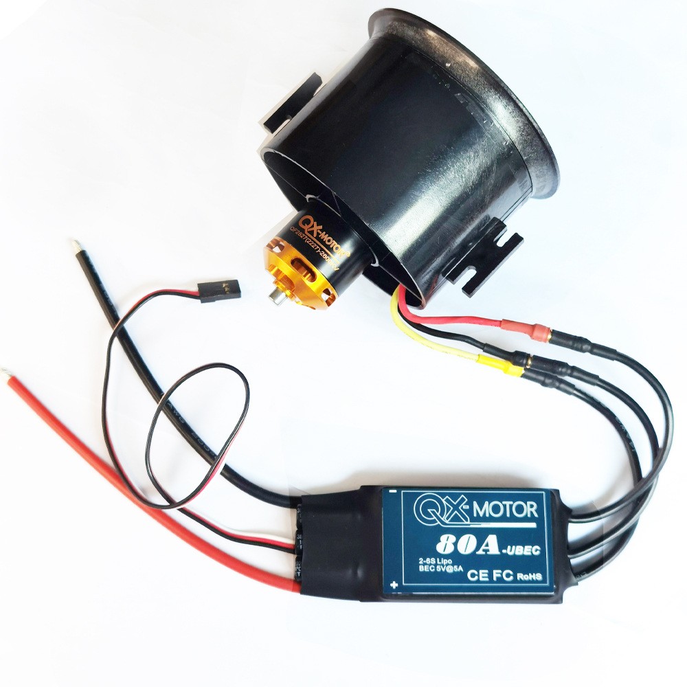 70mm EDF 2827 Brushless Motor set with 80A ESC - QX-MOTOR