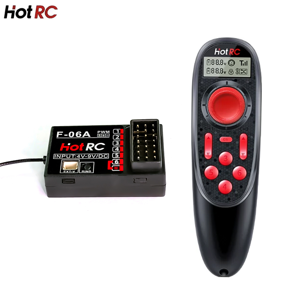 HOTRC DS600 6CH 2.4GHz Remote Controller with F-06A 6 Channel Receiver ...